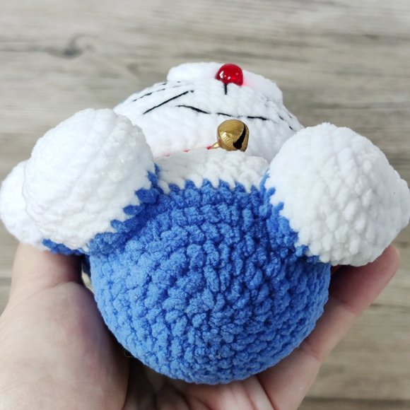 Handmade | Toys | Handmade Amigurumi Crochet Doraemon Doll | Poshmark